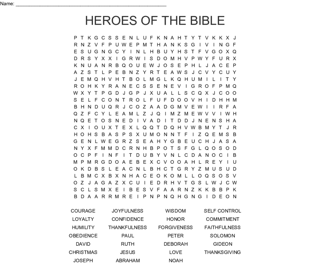 Printable Bible Word Search - bible.weloveprintables.net