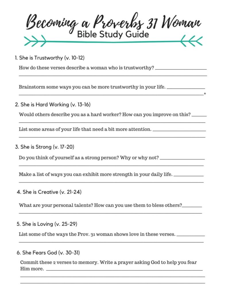 Free Printable Bible Study Worksheets - bible.weloveprintables.net