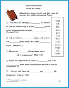 Free Printable KJV Bible Worksheets - bible.weloveprintables.net