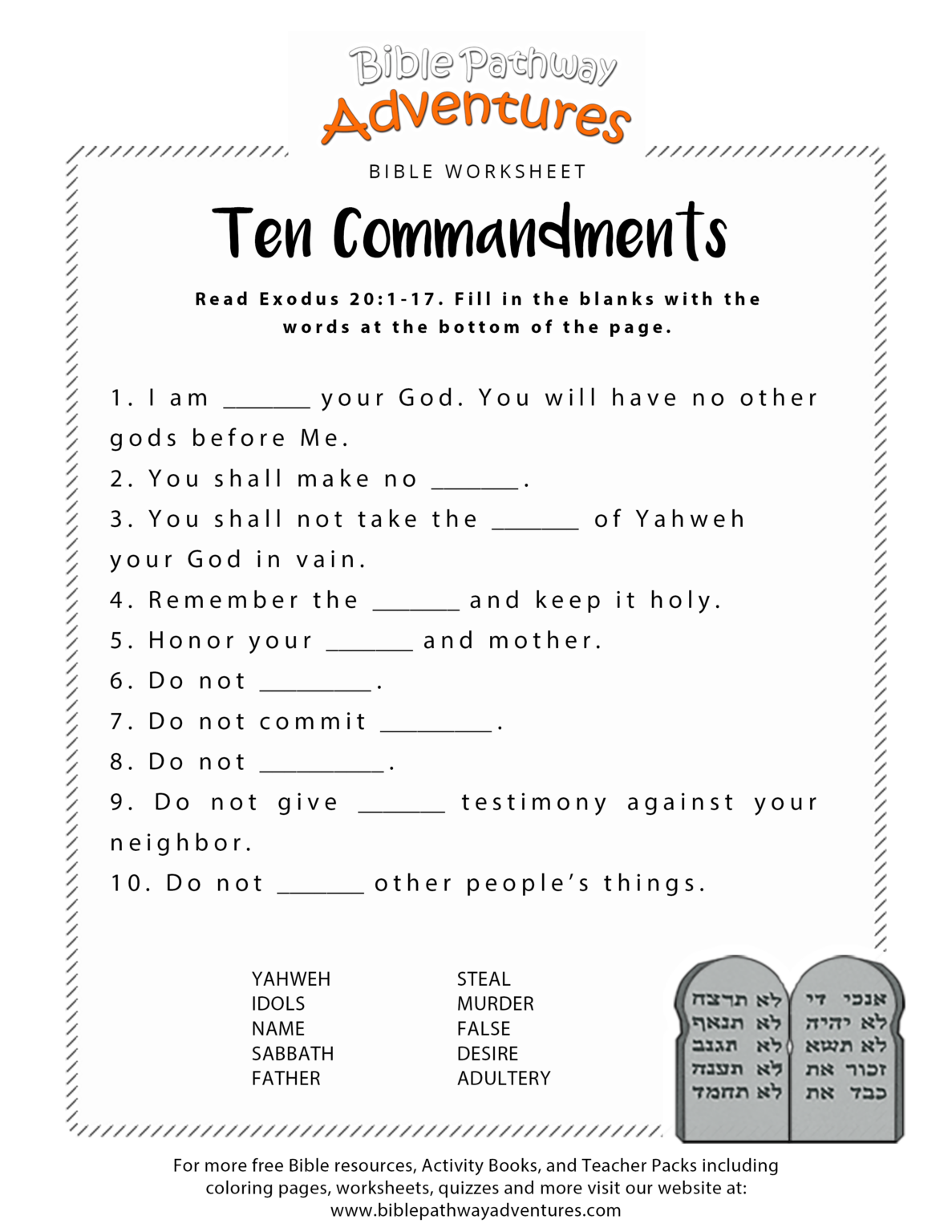 Free Printable Bible Worksheets For Kids - bible.weloveprintables.net