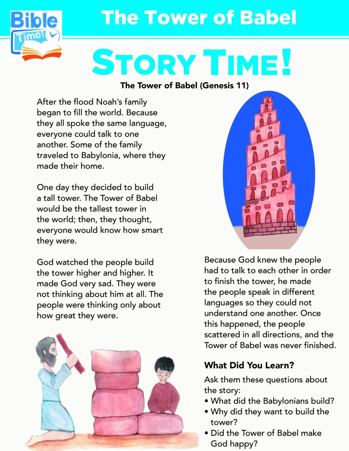 Printable Children'S Bible Stories - bible.weloveprintables.net