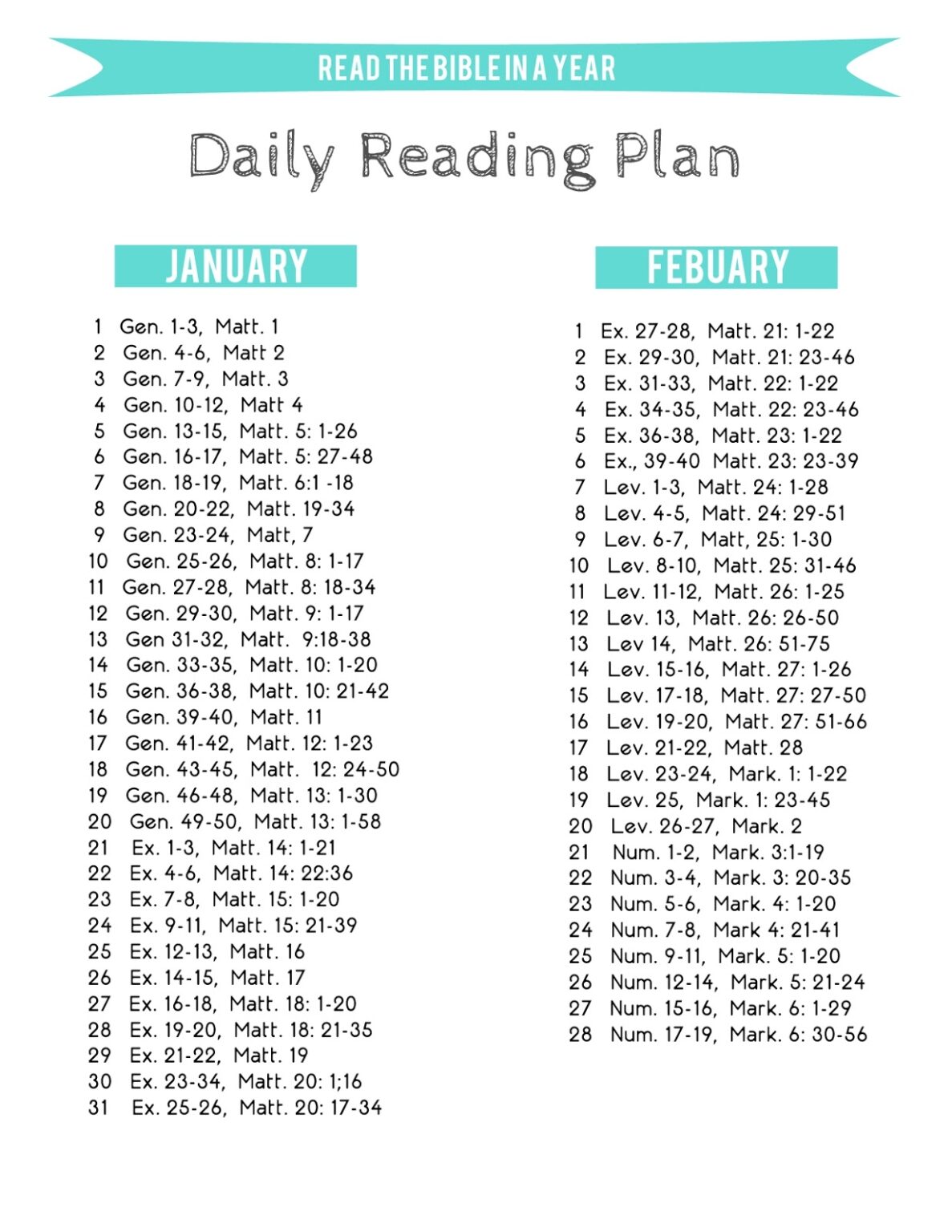 Printable 365 Day Bible Reading Plan Pdf Free: A Comprehensive Guide ...