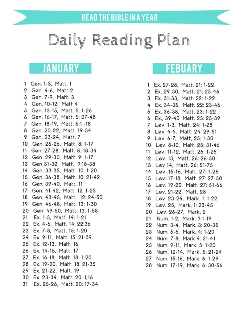 Bible In A Year Reading Plan Printable - bible.weloveprintables.net