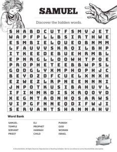 Printable Samuel Bible Story Activities - bible.weloveprintables.net