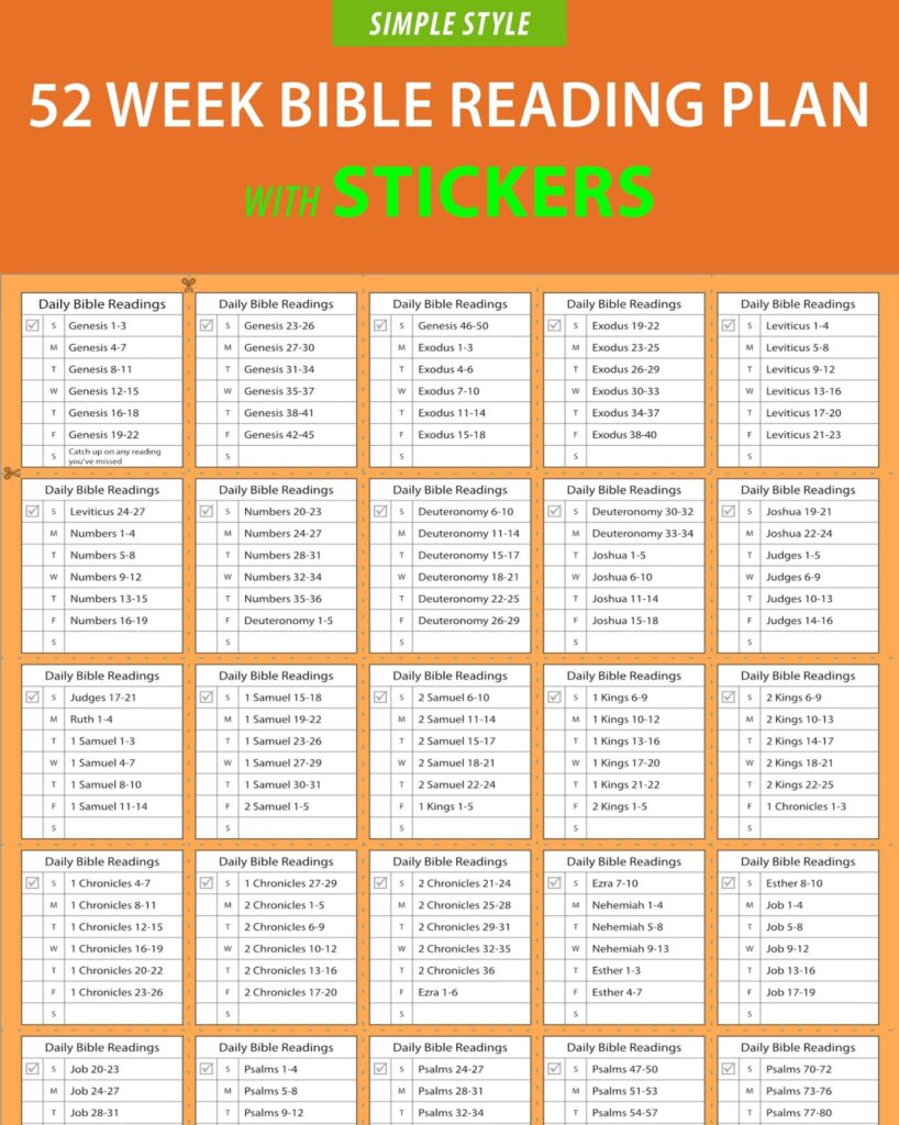 52 Week Bible Reading Plan Printable - bible.weloveprintables.net