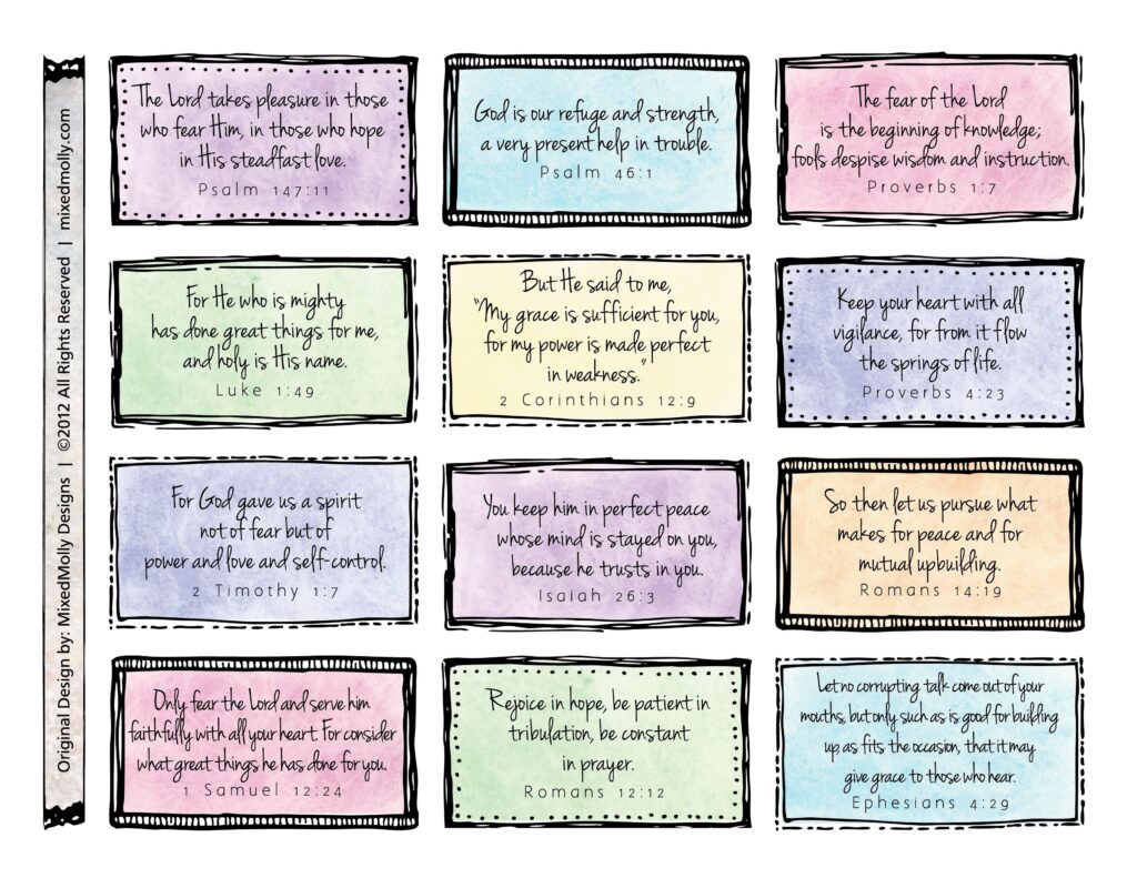 Printable Bible Verse Cards: Enhancing Your Spiritual Journey - bible ...